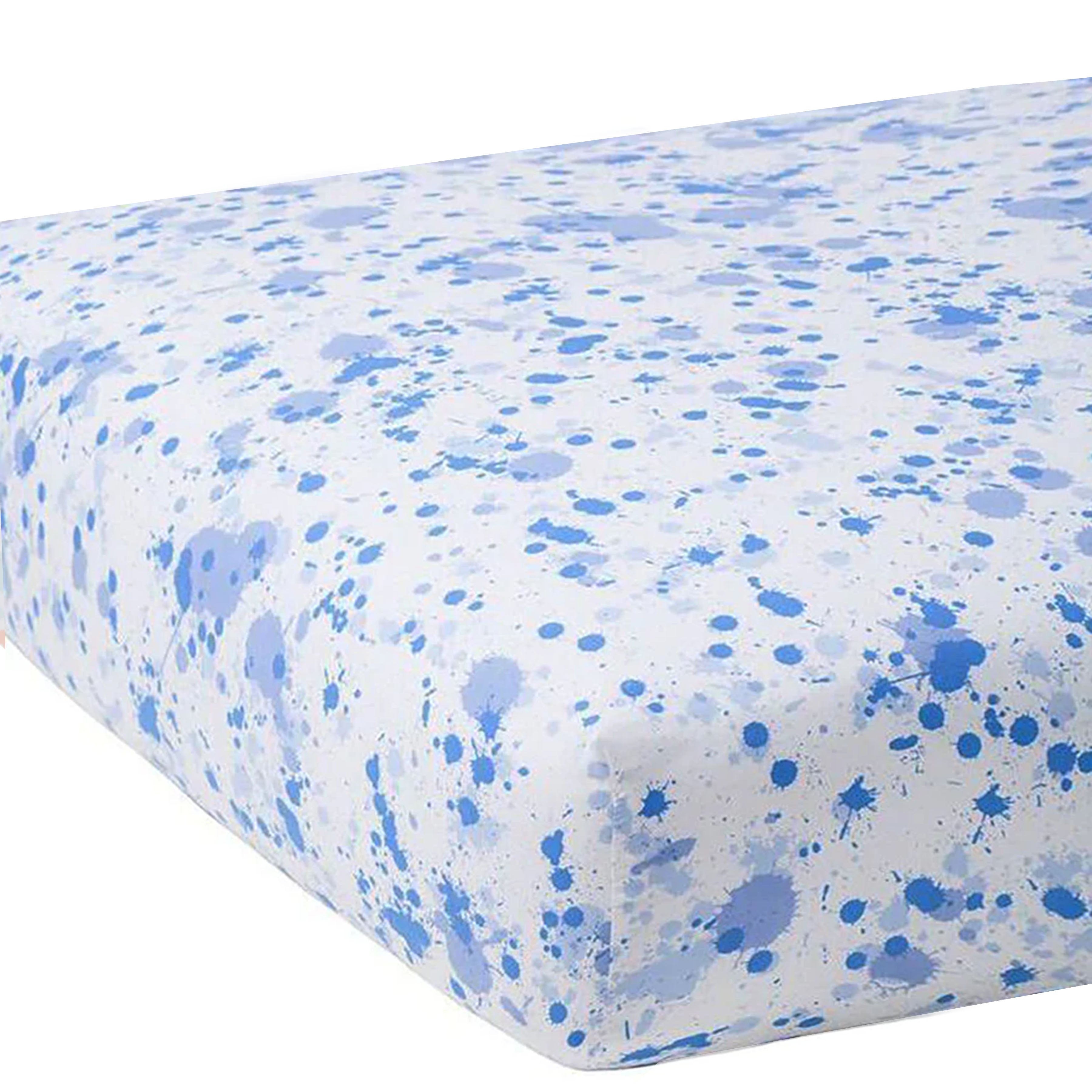Austin Blue Spatter Crib Sheet – Biscuit Home