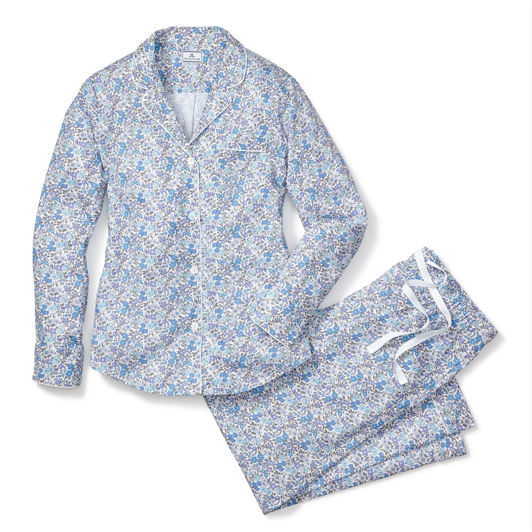 Women's Twill Fleur D'Azur Pajama Set – Biscuit Home